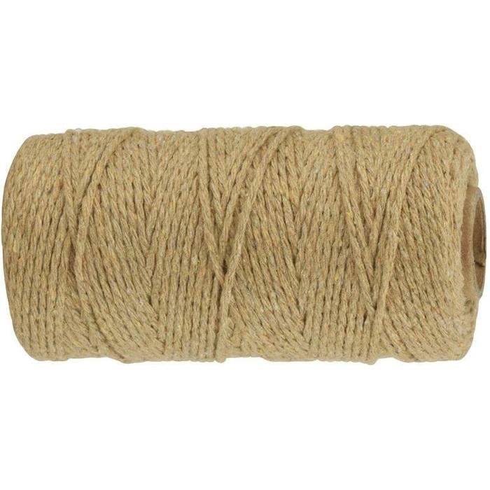 Corde Macramé 3Mm X 100M, 2 Rouleaux Corde Coton Naturelle, Ficelle ...