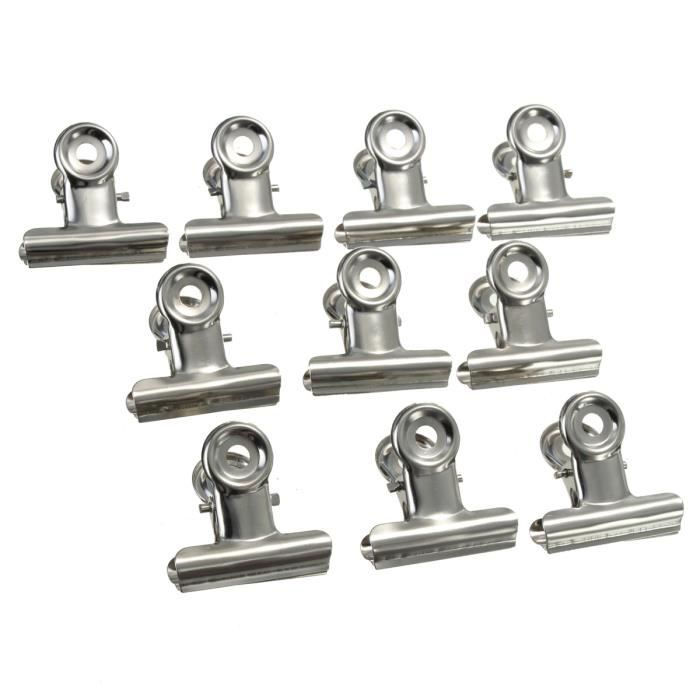 10Pcs Pince Métal 31mm Lettre Papier Facture Bureau Document ...