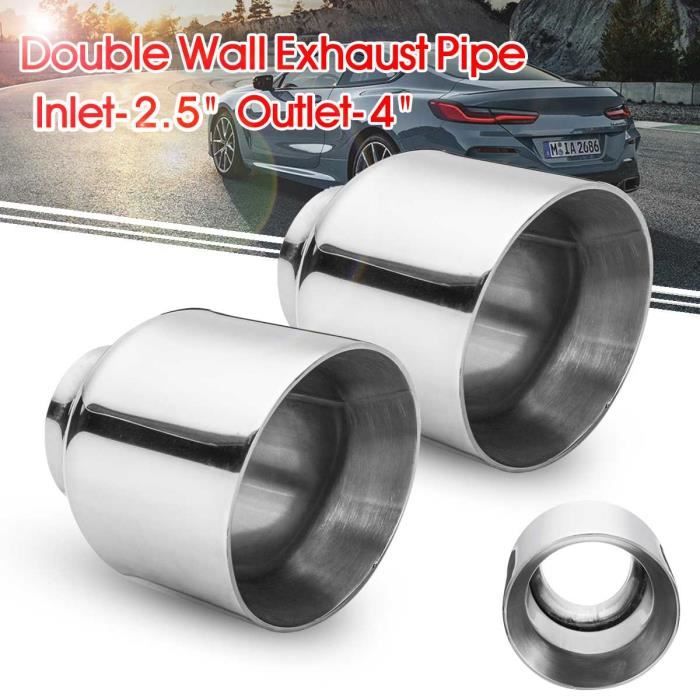 Pot d'echappement,Tube d'échappement universel 63mm-101mm,1-2 pièces,Tube d'échappement 2.5 "-4 ...