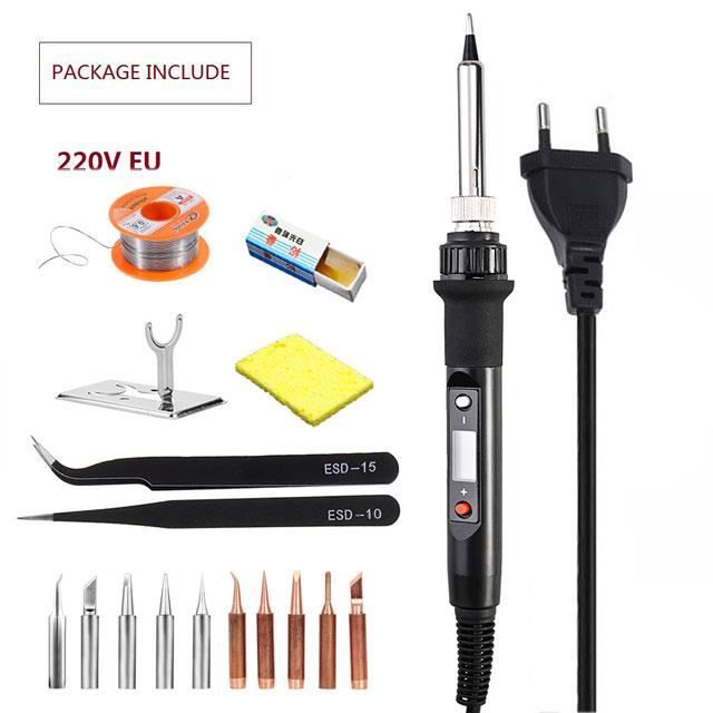 Poste a souder,Fer à souder électrique à température réglable 220V 80W LCD accessoires de ...