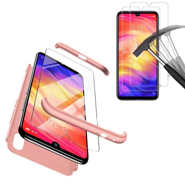 BLEOSAN Coque Xiaomi Redmi Note 7 avec 2 Pcs Film Verre Trempé ...