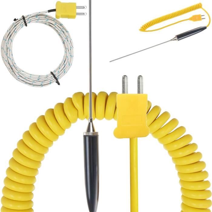 Capteur De Thermocouple De Type Wrnk-187 K Pointe D'Aiguille 35 Mm X 200 Mm 0-1100 ℃, Avec Câble ...