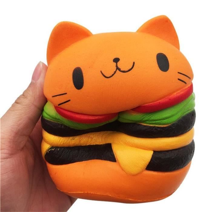 Cartoon Cat Burger Squishes Toy Squishy Slow Rising Squeeze Toy Charm ...