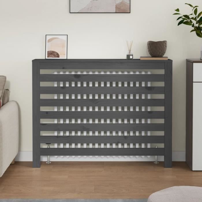 OLL Cache-radiateur Gris 108,5x19x84 cm Bois massif de pin Cq003 ...
