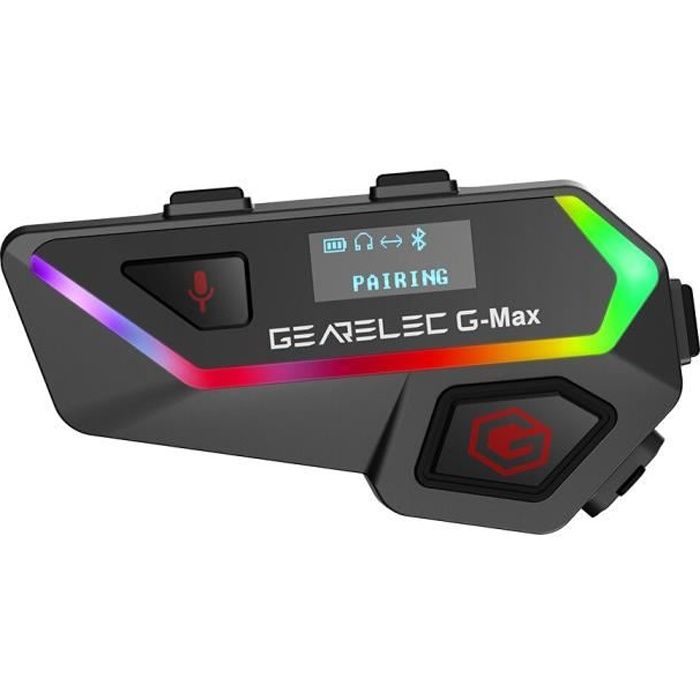 GEARELEC Intercom Moto Bluetooth ,2000m 6 Coureurs en Temps Réel ...