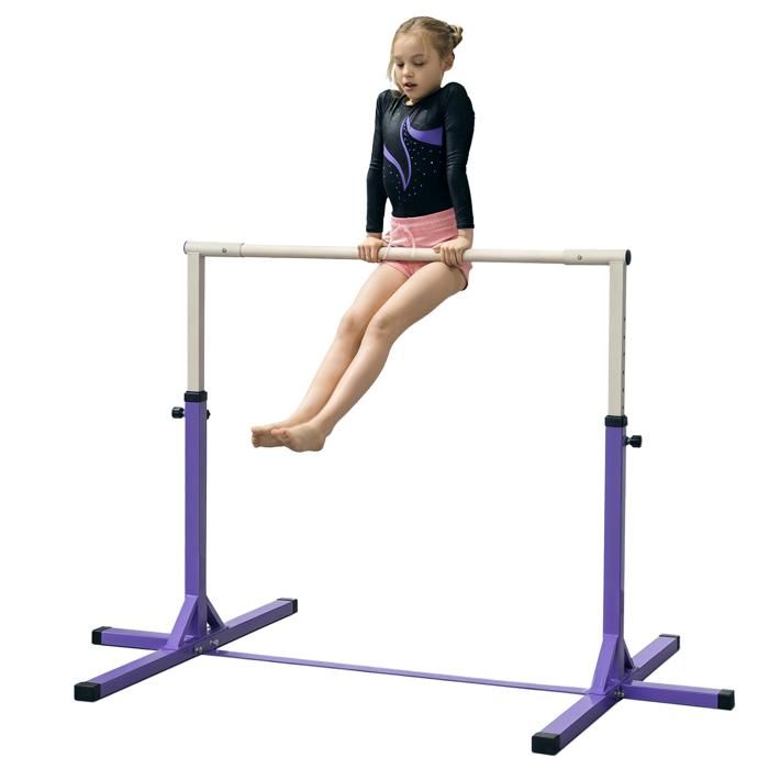 HOMCOM - barre fixe de gymnastique - Acier - 194x121x150cm - Violet ...