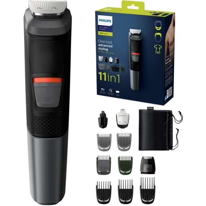 Tondeuse - PHILIPS - Séries 5000 - Multi-styles 11-en-1 - Technologie ...