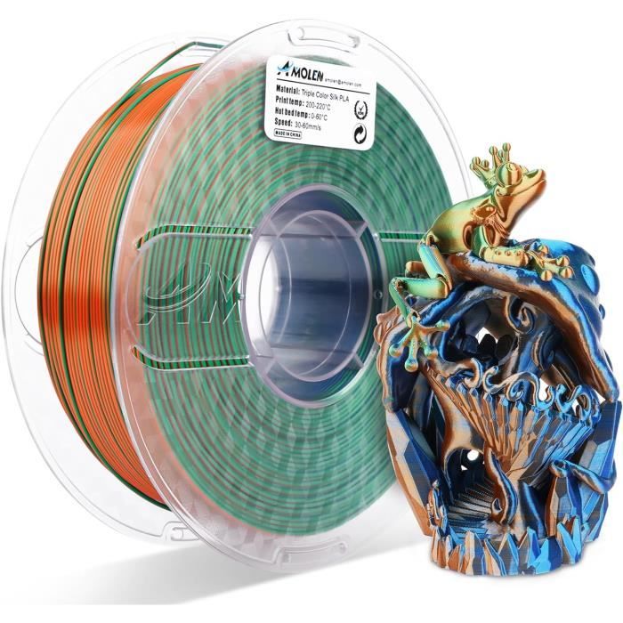 AMOLEN Filament Imprimante 3D, Filaments PLA 1.75mm en Soie Triple ... AMOLEN Filament Imprimante 3D, Filaments PLA 1.75mm en Soie Triple ...