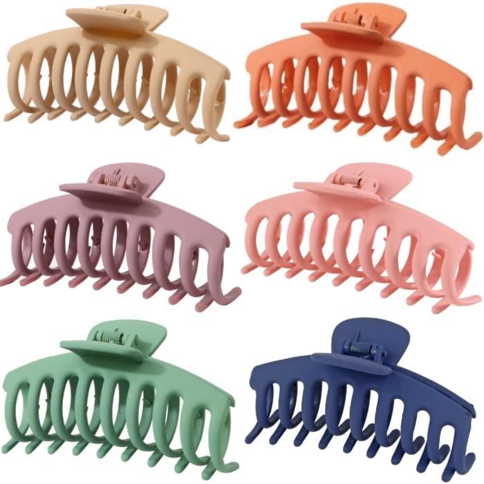 Grosse Pince Cheveux Femme,Lot de 6 Grandes Pinces à Cheveux,Pince a ...
