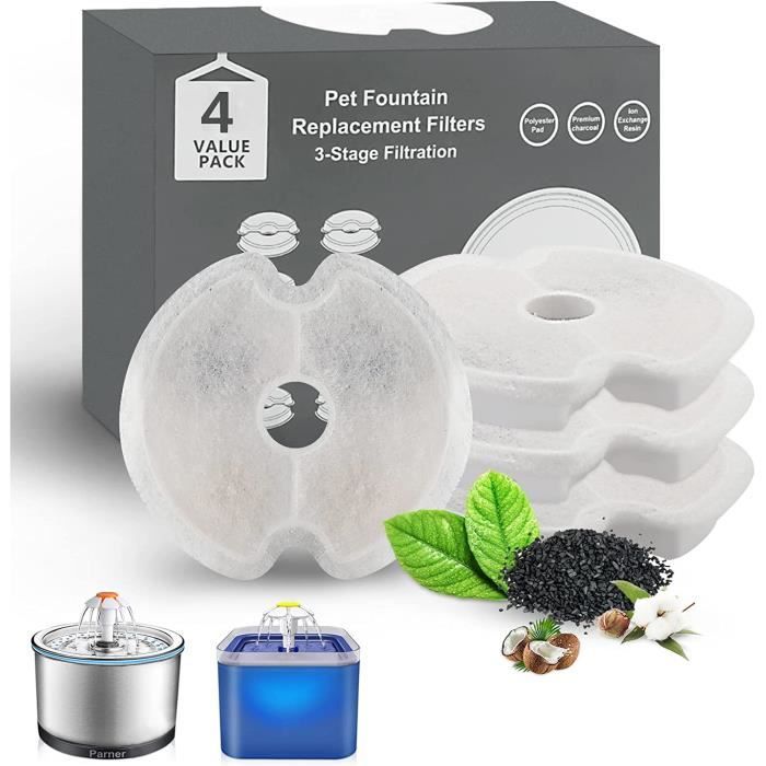 Lot de 4 filtres de rechange pour fontaine à eau pour chat et chien.412 - Cdiscount Electroménager
