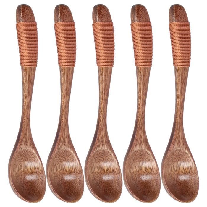 Cuillères en bois - TMISHION - 5 pièces - Design rétro - Léger ...