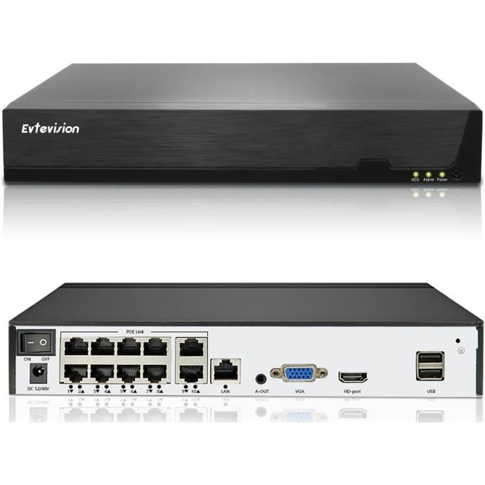 10 Canaux 4K-5Mp-4Mp-3Mp-2Mp Enregistreur Ip Poe Nvr Avec 10 Ports Poe Cctv Nvr Supporte Vue À ...