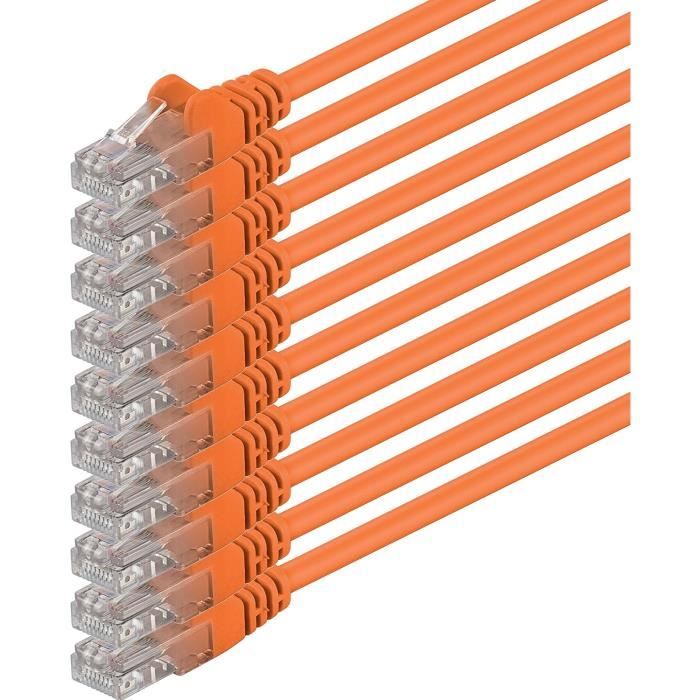3M Cat 6 Câble Réseau Ethernet Cat6 Lan Rj45 8P8C 1Gbps Orange - 10 ...