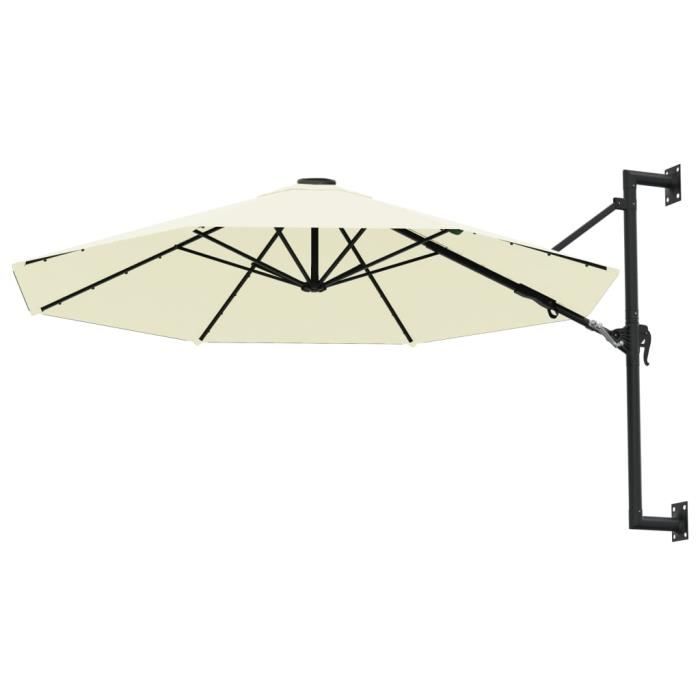 Parasol mural avec mât métallique 300 cm Sable MEN - Cdiscount Jardin