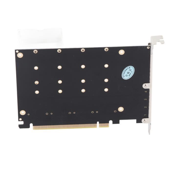 ZJCHAO Adaptateur M.2 NVME SSD vers PCIE X16 Carte Adaptateur 4 Ports PCIE X16 4 X 32 Gbit/s ...
