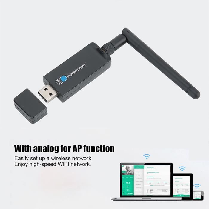Carte réseau USB - FDIT - RTL8821 - Double bande 600 Mbps - Bluetooth 4 ...