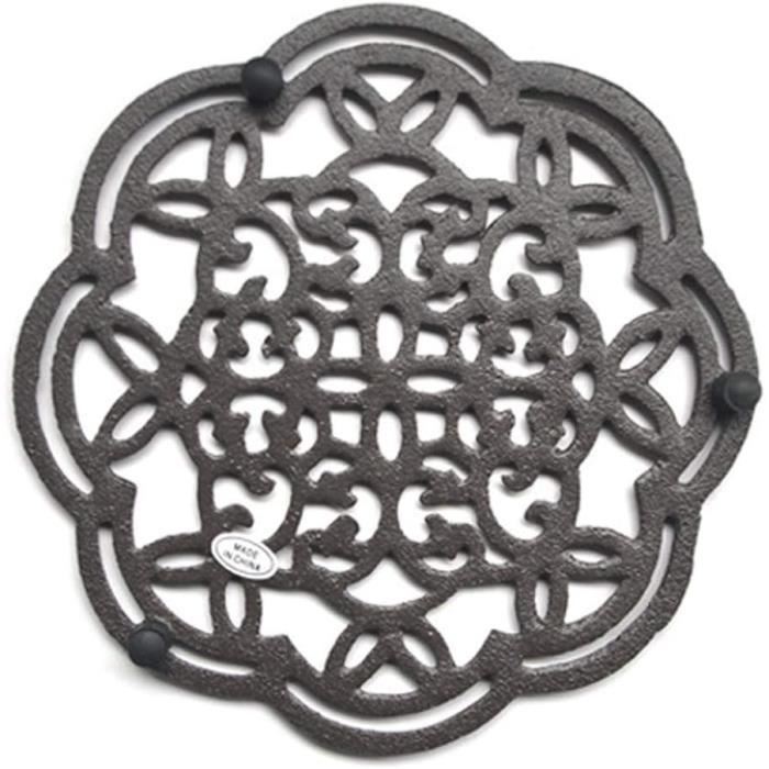 Dessous De Plat Rond Maniques En Fonte Avec Motif Floral, 19,5 Cm * 19,5 Cm * 1,7 Cm[G603 ...