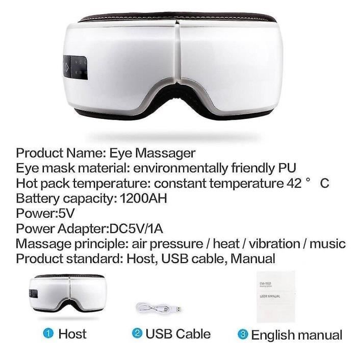 Appareil de massage,4D Smart Vibration Eyes Massager Fatigue Soulager ...