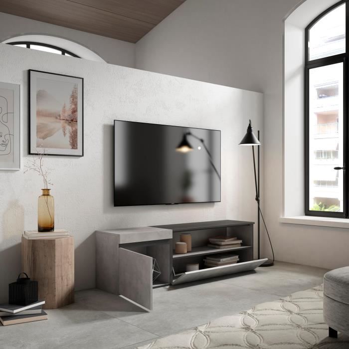 Meuble TV, Banc Télé, Grand espace de Rangement, 150x35x45cm, Pour les ...