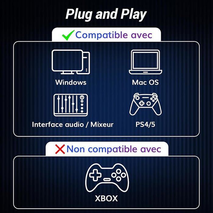 Micro dynamique cardioïde USB/XLR avec support bureau, pour podcasting ...