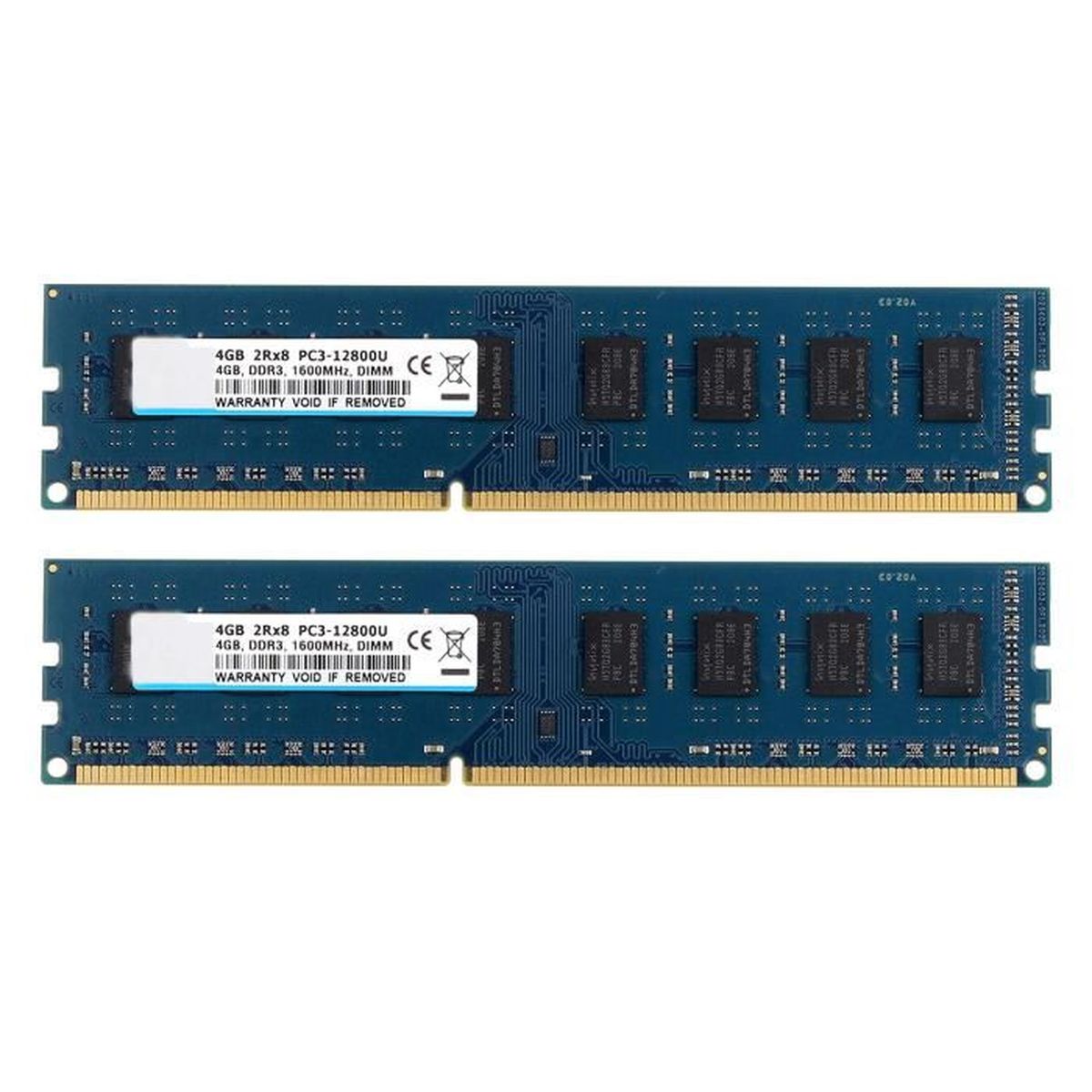 RAM 8GB Kit (2X 4GB) 2RX8 DDR3 1600MHz UDIMM PC3-12800 CL11 1.5v (240 PIN) Non-ECC, Unbuffered ...