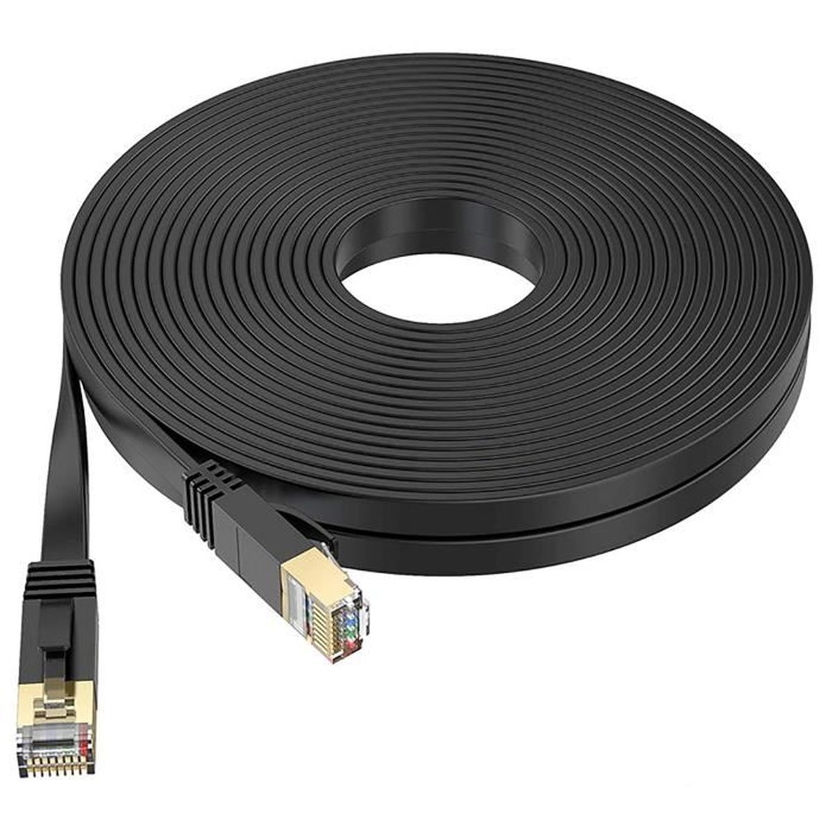 Cat 7 Plat Câble Ethernet, Plat Cable LAN Réseau RJ45 10Gbps 600MHz ...