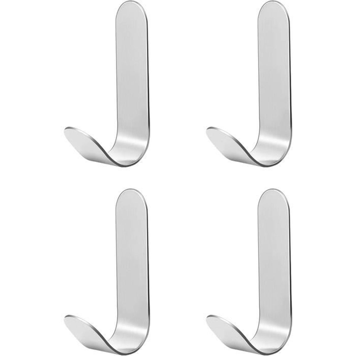 4 Pcs Crochet Adhesif Mural Acier Inox, Accroche Crochet Adhésif de ...