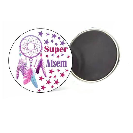 MAGNET badge super ATSEM attrape rêve idée cadeau personnalisé AVS AESH ...