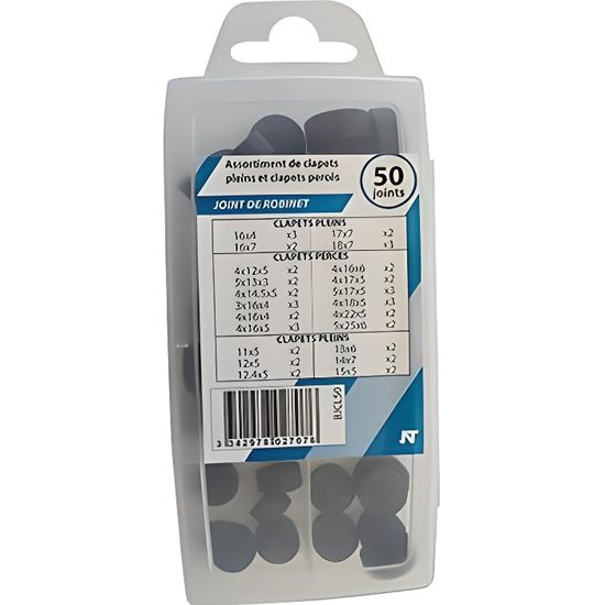 Coffret 50 Joints Clapets Pleins et Clapets Percés pour Tête de Robinet ...