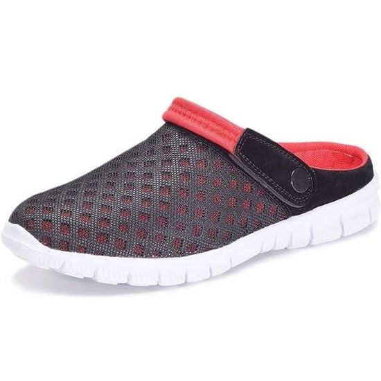 Sabots Mules Respirant Chaussures de Jardin Perforés - Rouge - Mixte ...