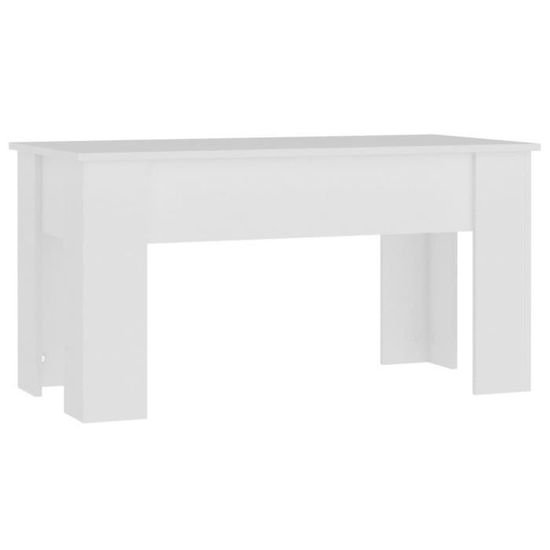 ABB Table basse Blanc 101x49x52 cm Bois d'ingénierie - Qqmora ...