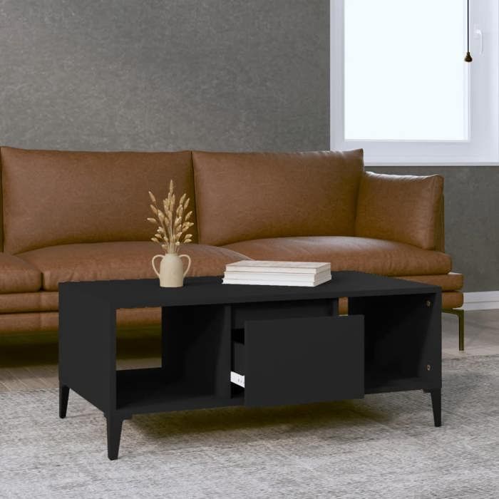 Table basse - BDM - Noir 90x50x36,5cm Bois d'ingénierie SQZR876391 Home ...