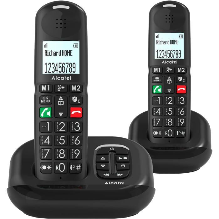 Téléphone fixe senior avec répondeur - SWROSE - Xl685 Voice Duo - Écran ...