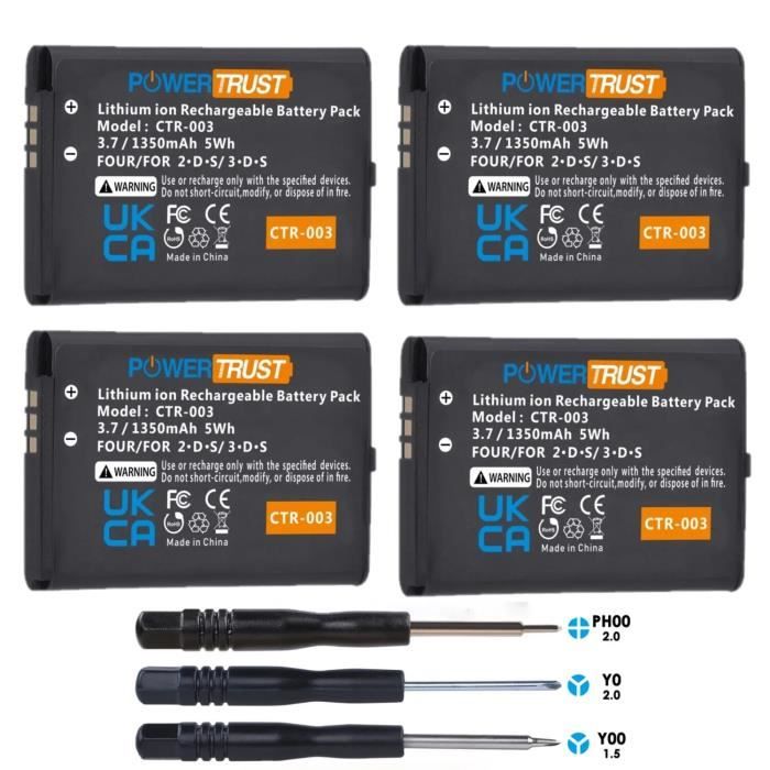Batterie 4x - 1Pc 1350mAh CTR-003 CTR003 CTR 003 Batterie pour Nintendo ...
