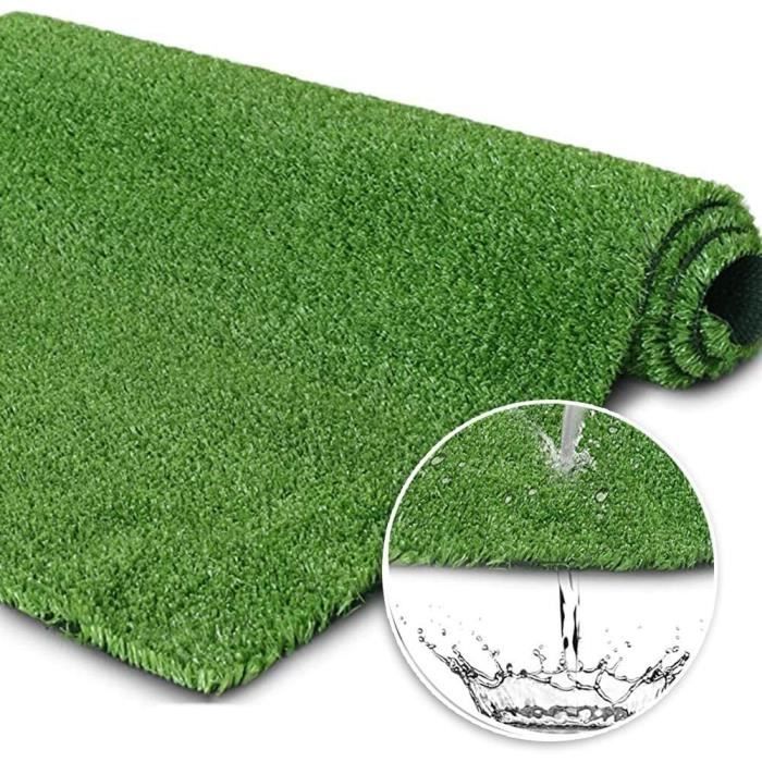 Gazon artificiel, tapis d'herbe de jardin extérieur, tapis d'herbe verte de balcon, réaliste ...