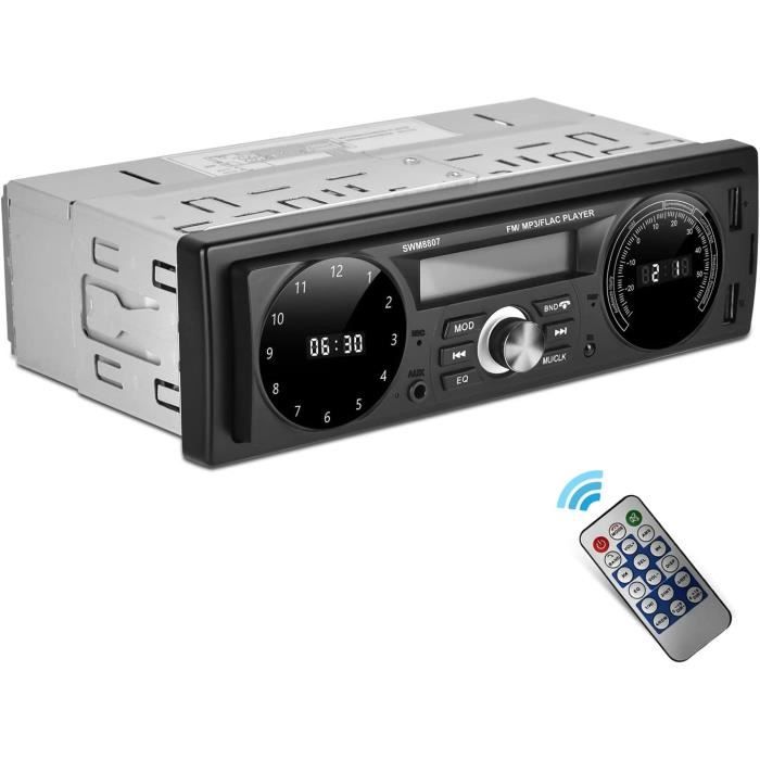 Autoradio Bluetooth, 1 DIN Radio Voiture Récepteur avec Lecteur MP3 Supporte FM-AM-2 USB-AUX-TF ...