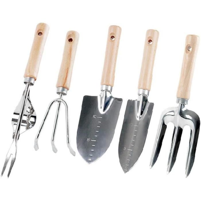 Lot De 5 Outils Miniatures De Jardin Avec Raclette, Pousse-Clou À Trois ...