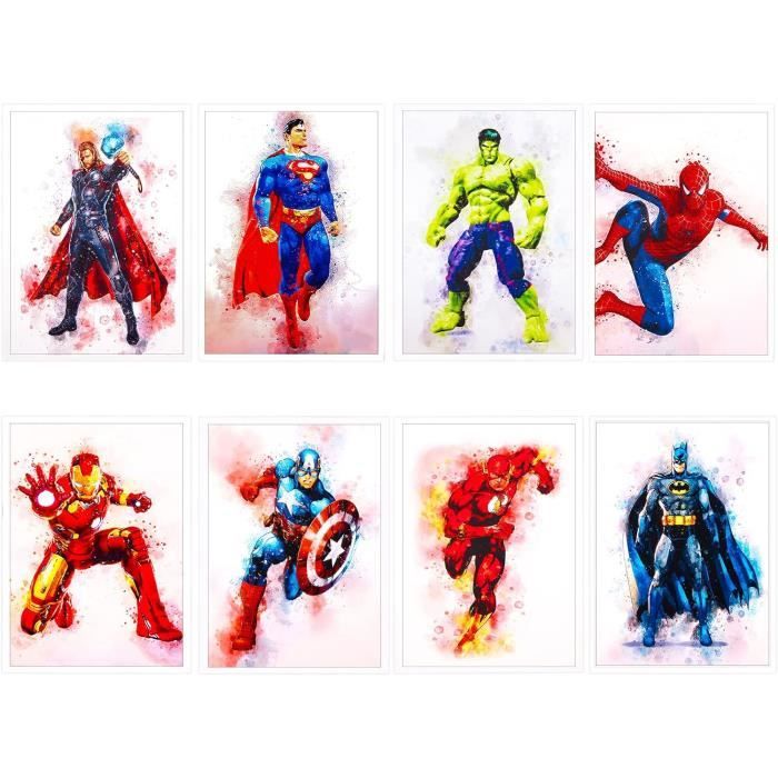8Pcs Poster Super Heros Affiche Murale Moderne Poster Peinture, Affiche ...