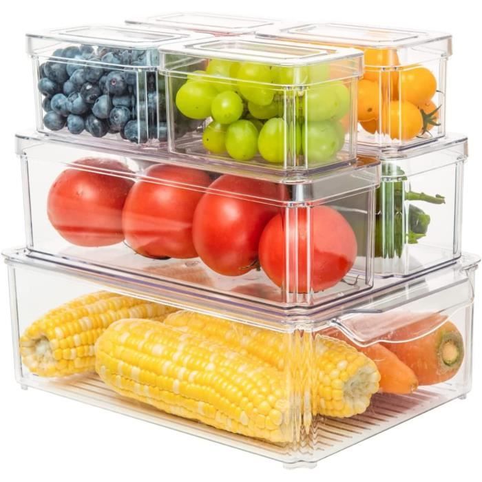 Boîte de Rangement Frigo, 7er Set Organisation Frigo Transparent ...