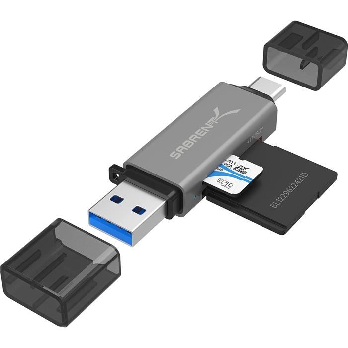 SABRENT Lecteur de Cartes USB 3.0 et USB Type C OTG Compatible SD, SDHC ...