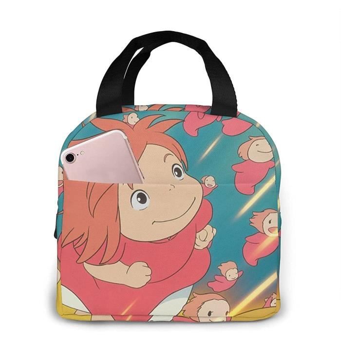 Ponyo on The Cliff Lunch Tote Bag, Sac à Lunch Réutilisable étanche et ...