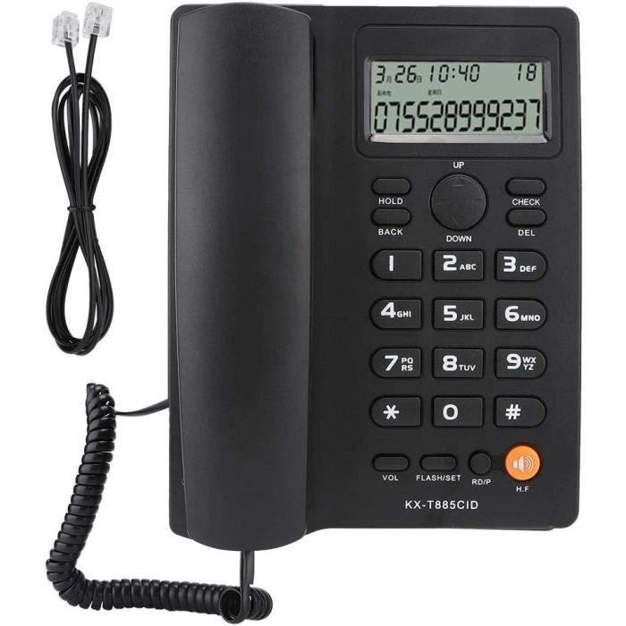 Téléphone Filaire avec Haut-Parleur, Identification de l'appelant et Fonction Mains Libres ...