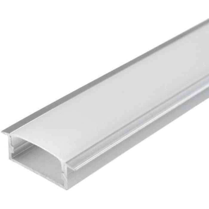 Profilé Aluminium Large Encastrable 2M Pour Ruban Led - Cache Opaque ...