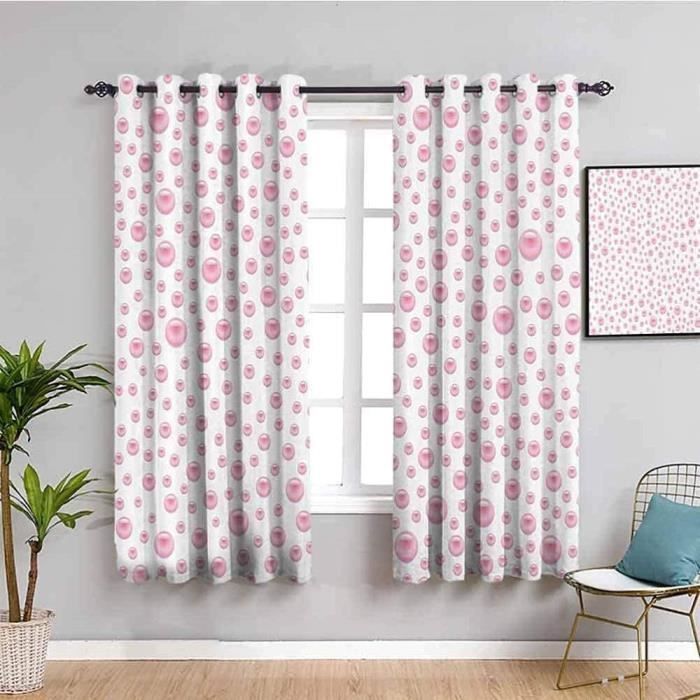 Rideaux Salon Rose Bulles Simple Mignon Rideaux Occultants Grande ...