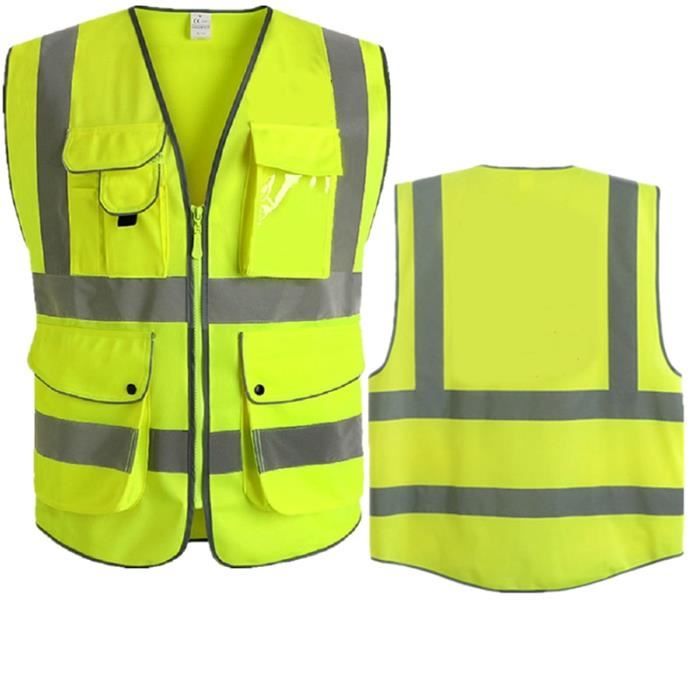 M-Chest 120cm - Jaune fluo - Gilet de sécurité réfléchissant haute ...