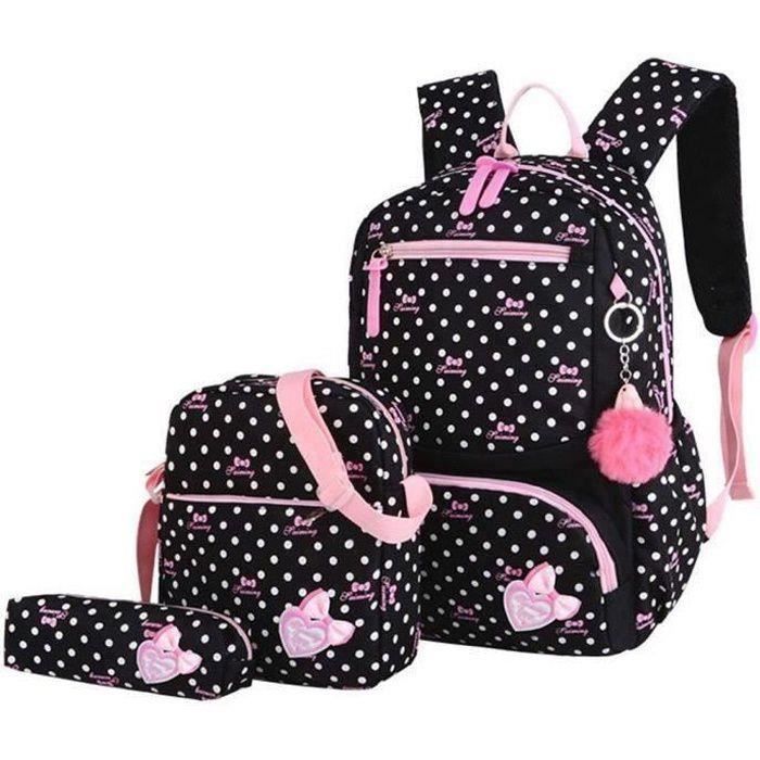 FLYING-8665-SHLK Sac À Dos Scolaire pour Fille 3 en 1 Mignon Sac D ...