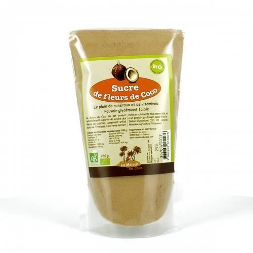 LA MAISON DU COCO - Sucre de fleurs de Coco bio 250 g - Philippines ...