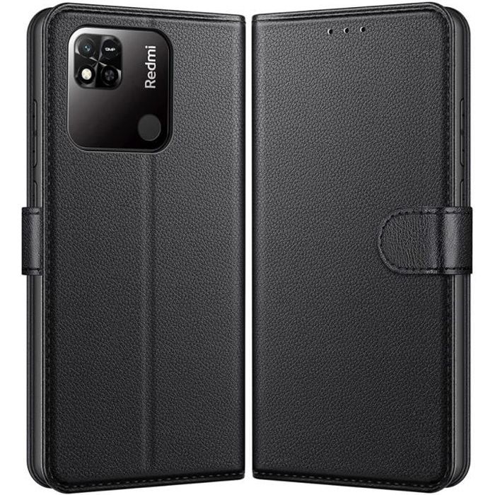 Coque Portefeuille - Phonillico - Xiaomi REDMI 10A - Noir - Effet Cuir ...
