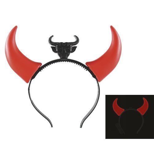 Serre-tête de diable - PTIT CLOWN - re51307 - grandes cornes lumineuses ...