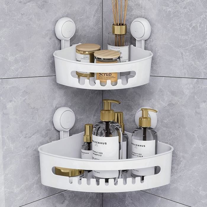 LEVERLOC 2PCS Etagère Douche sans Perçage Support Douche de Coin 1 ...
